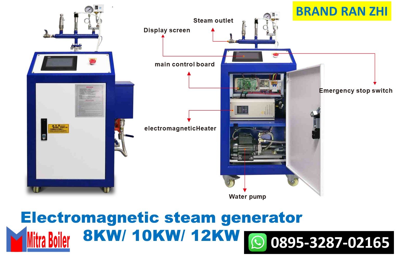 STEAM GENERATOR/BOILER ELEKTROMAGNETIK KAP 8KW/ 10KW/ 12KW - FABRIKASI ...