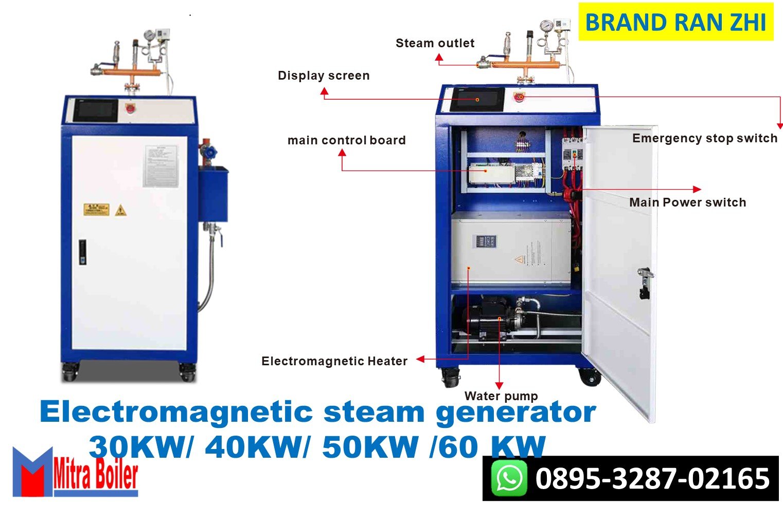 INVERTER ELECTROMAGNETIC HEATER 30kw/40kw/50KW/60KW – ( STEAM GENERATOR ...